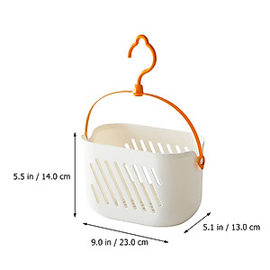 DOITOOL Hanging Shower Caddy Plastic Hanging Shower Basket Portable Kitchen Organizer Storage Basket with Hook for Home Bathroom Kitchen, White Plastic Shower Caddy Basket