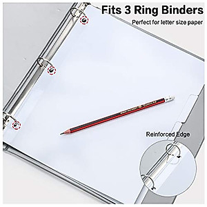5-Tab Binder Dividers, HERKKA 3 Ring Binder Dividers with Reinforced Edge, 3 Hole Punch Section Index Dividers for Binders, 1/5-Cut Tabs, Letter Size, White, 120 Dividers