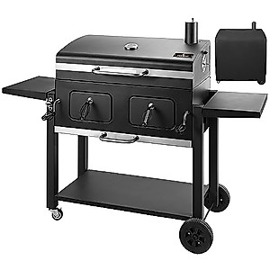 Charcoal Grill Outdoor BBQ Grill, Extra Large Cooking Area 794 Square Inches with Two Individual & Adjustable Charcoal Tray, Foldable Side Tables for Outdoor Cooking Backyard Camping Picnics By DNKMOR