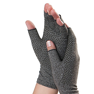 Dr. Frederick's Original Grippy Arthritis Gloves for Women & Men - Anti-Slip Compression Gloves for Arthritis Pain Relief - Small