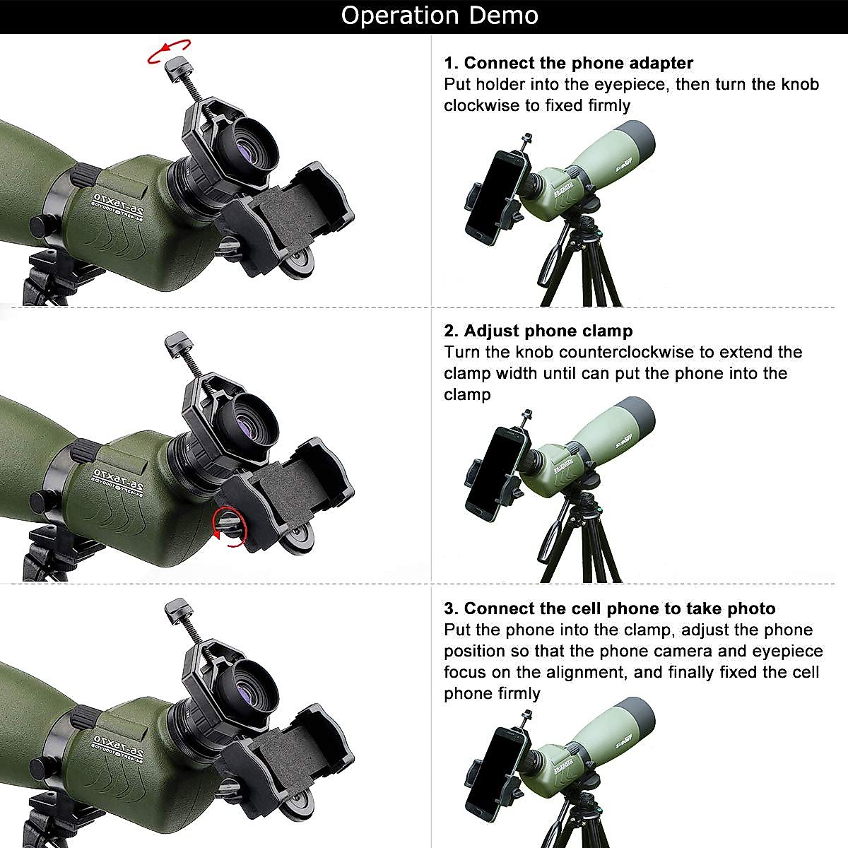 SVBONY SV14 Spotting Scope with Tripod Phone Adapter,25-75x70mm Spotting Scopes,Waterproof Spotter Scope,High Definition Sporting Scope,Scope for Bird Watching Shooting Range Scope