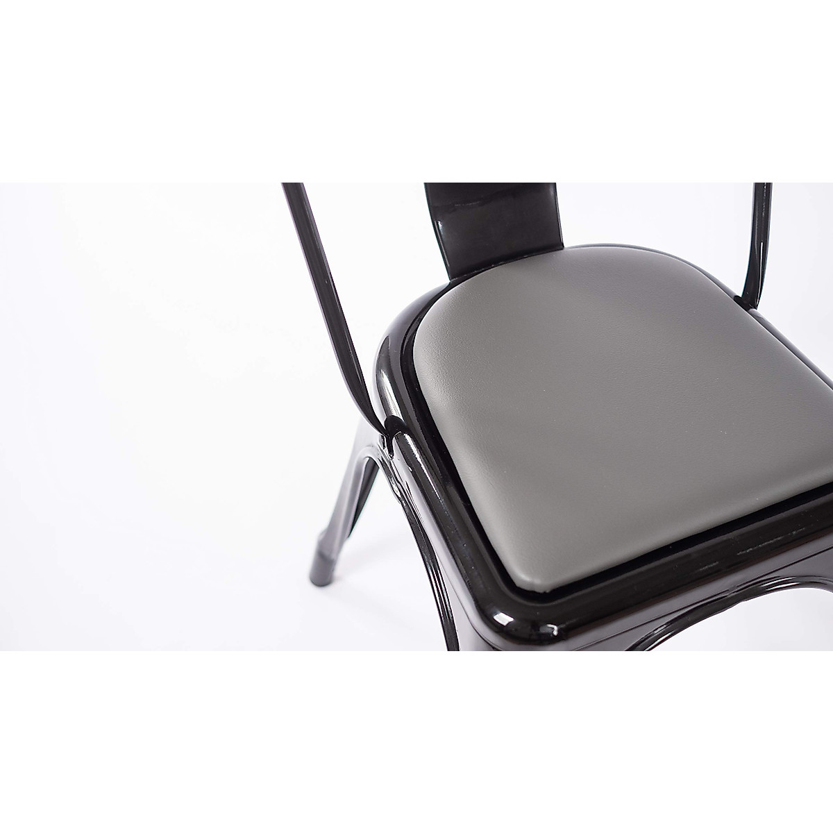 Rounded Back Chair Cushion: Fits Industrial/Modern/Farmhouse Type Chairs and Stools. Handmade in USA (Grey 4 Pack)