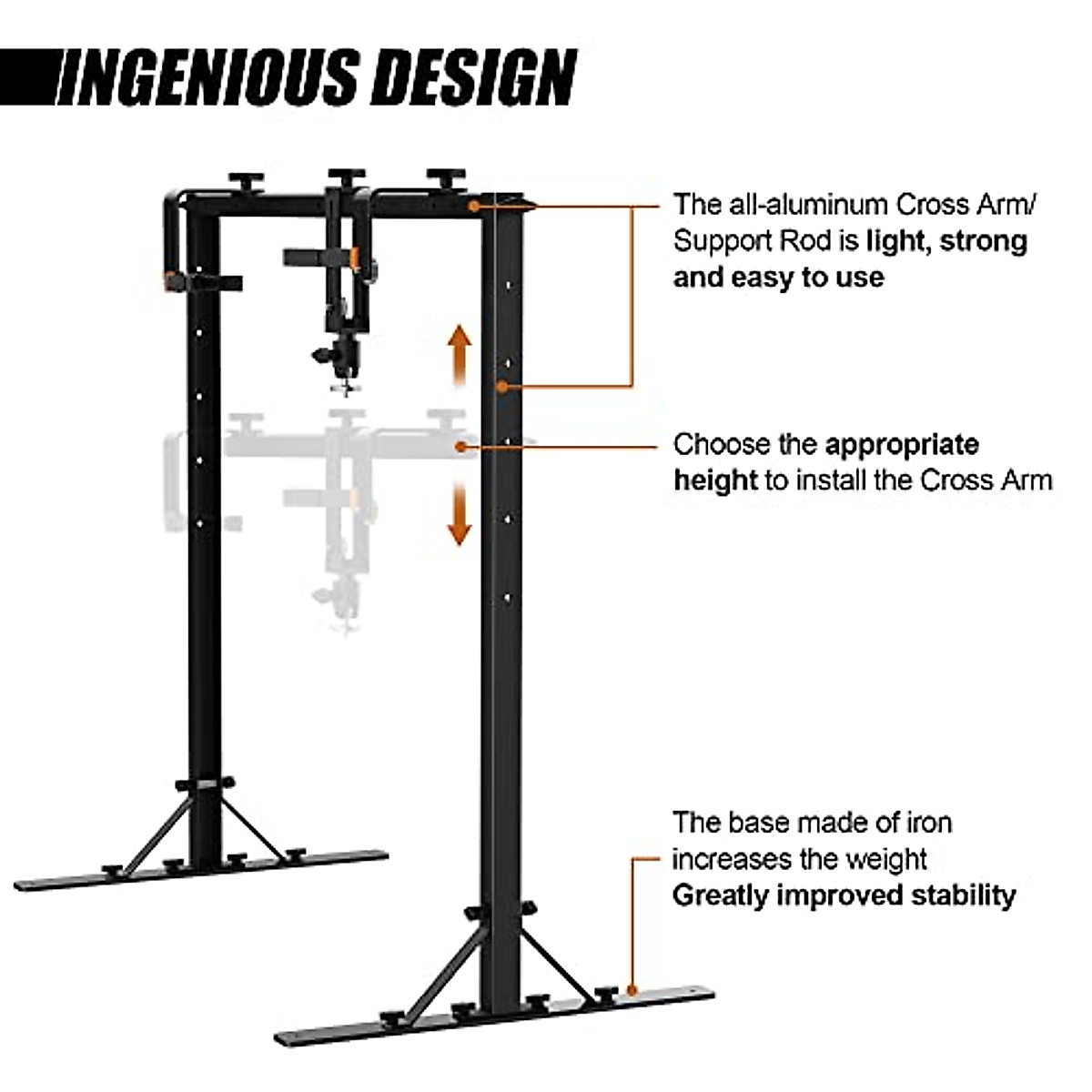 ILOKNZI Multifunction Camera Aluminium Overhead Mount Stand, Photography Studio DSLR Phone Top Down Camera Overhead Rig for Content Creators Video Photo