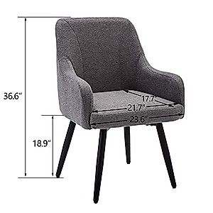 Yongchuang Swivel Dining Chairs Set of 2 Upholstered Living Room Chairs Office Desk Arm Chair Modern Accent Chair Gray
