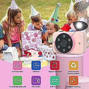Makolle Kids Camera,Kids Camera for Girls,Kids Digital Camera Kids Video Camera for vlogging Christmas Birthday Gifts for Girls Age 3-9 Portable Toy for 3 4 5 6 7 8 Year Old Girls with 32GB SD Card