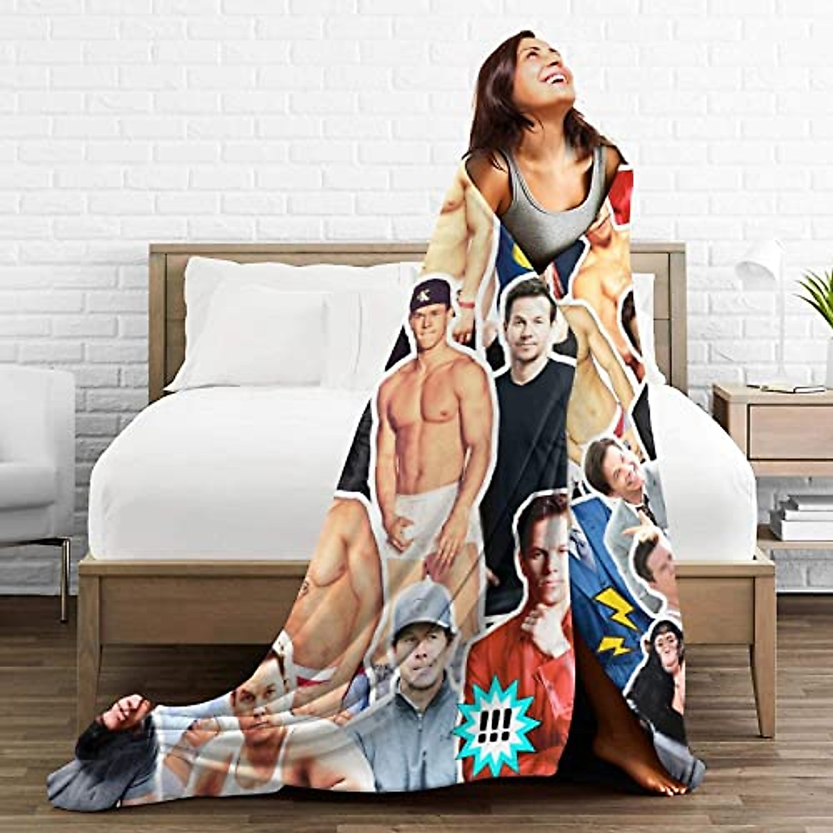 Blanket Mark Wahlberg Soft and Comfortable Warm Fleece Blanket for Sofa, Office Bed car Camp Couch Cozy Plush Throw Blankets Beach Blankets