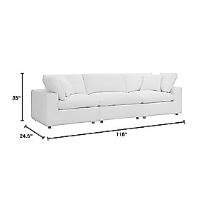 Modway Commix Down-Filled Overstuffed Upholstered 3-Seater Sofa
