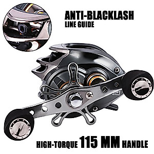 Sougayilang Baitcasting Fishing Reel, 11+1 Shielded Bearings, 18LB Carbon Fibre Drag, 7.0:1 Baitcsters,Magnetic Brake System Fishing Reel