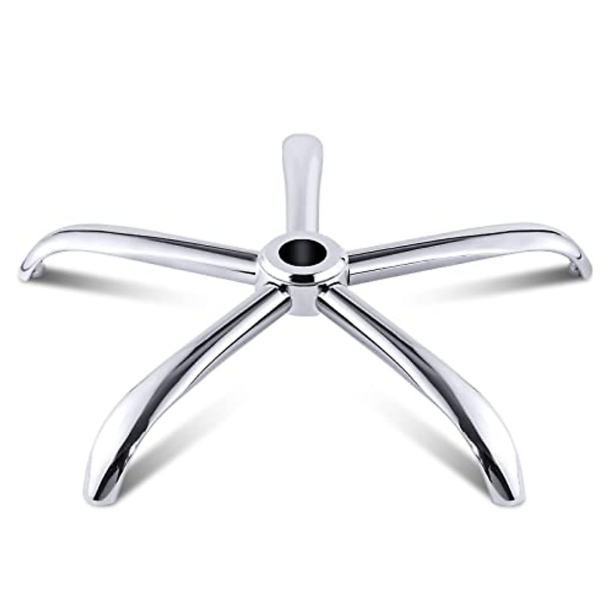 Sytopia Office Chair Base, 28 Inch Office Chair Base Replacement with Reinforced Metal Legs (2200Lbs), Chair Bottom Part for Most Chairs, Universal Gas Cylinder and Caster Sockets (Polished Steel)