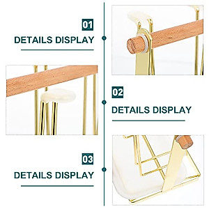 Kichvoe Cup Drying Rack Stand, Upside down Metal Glass Mug Draining Holder Organizer Hanging Shelf Drinking Glass Drainer Stand with Tray