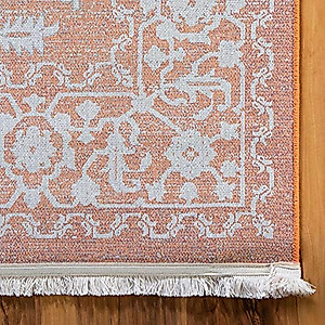Unique Loom Traditional Classic Intricate Design with Distressed Vintage Detail, Area Rug, 2' 7 x 10' 0 Runner, Terracotta/Ivory