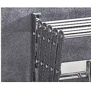 FAXIOAWA Retractable Wall-Mounted Dryer Folding Clothes Drying Rack 50-100Cm 6 Rail Towel Bar Hook Pole Airer Washing Line Bathroom Dryer Balcony Indoor Outdoor,60cm