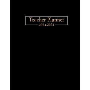 Teacher Planner 2023-2024: Academic Year Monthly and Weekly Class Organizer Perfect for Daily Planning, 2023-2024 Teacher calendar With Quotes Inside, 8.5 X 11 In", Luxury Golden Cover
