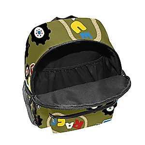 ZXIVGOQFR Schoolbag for Boys Girls Cute Kid's Toddler Backpack Vintage Cartoon Monster Trucks Pattern Children Bag