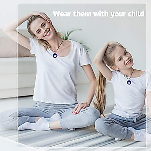 6 Pieces Evil Eye Pendant Necklace Turkish Blue Eye Necklace for Jewelry Glass Gift Eye Leather Rope Chain Necklace for Women Men Accessory (Round Style,1.2 Inch, 1.4 Inch)