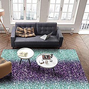 Fantasy Staring Non-Slip Area Rugs Room Mat- Purple and Teal Marble Home Decor Floor Carpet for High Traffic Areas Modern Rug Kitchen Mats Living Room Pads, 2'x3'