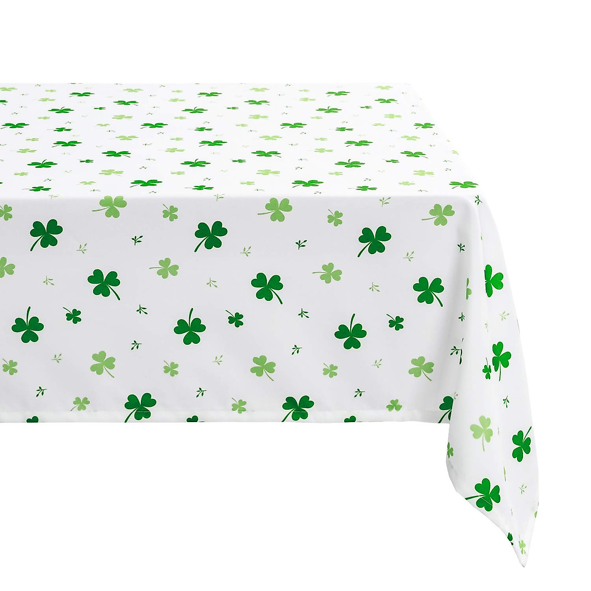 Hiasan Waterproof St Patricks Day Tablecloth Rectangle, 60 x 84 Inch - Washable Shamrock Fabric Table Cloth for Spring and Outdoor Use
