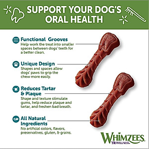 Whimzees Dental Dog Treats - Natural Grain-Free Chews for Healthy Teeth & Gums - Variety Pack - Small Breeds - Vegetarian Dental Care Snacks (2-Pack)