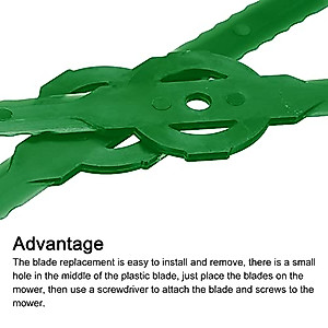 uxcell String Trimmer Head Blades Replace, 20Pcs Plastic Cutter Blades Replacement Lawn Mower Weed Blades Accessories for Cordless Grass Trimmer, Green