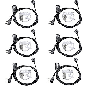 LUITON Earpieces for Midland Walkie Talkie Earpieces with Mic Security Headsets for Midland Two Way Radios Compatible with Midland GXT1000VP4 LXT600VP3 GXT1050VP4 GXT1000XB LXT500VP3 etc (6 Pack)
