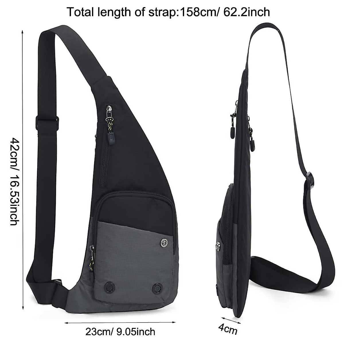 ARMADIO Waterproof Messenger Bag Sling Backpack Crossbody Shoulder Bag Travelling Hiking Daypack (Dark Green)