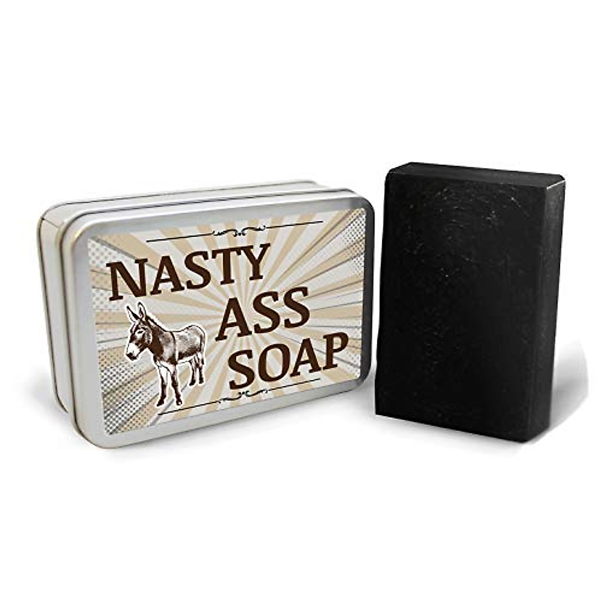 Nasty Ass Soap - Funny Donkey Design - Novelty Bath Soap for Men and Women - Black Soap, Handcrafted, Made in the USA, Contains Activated Charcoal