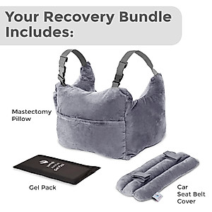 Zomaple Mastectomy Pillow - Post Surgery Pillow, Mastectomy Recovery Must Haves, Breast for After Heart Surgery, Reduction & Augmentation Patients Sleeping, Recovery Seatbelt Protection-Surgery Gift