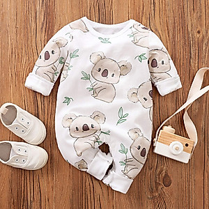YFYBaby Cute Unisex Baby Boys Girls Romper Long Sleeve Koala Printing Newborn Infant Jumpsuit One Piece