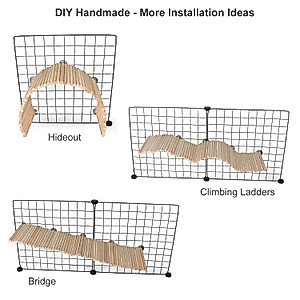 YKD Chinchilla Natural Birch Wood Flexible Platform Toy, Chinchilla Running Wheel Fence, Small Animal Climbing Toys for Chinchilla Guinea Pig Rabbit Hamsters Gerbils Rat and Other Small Animals