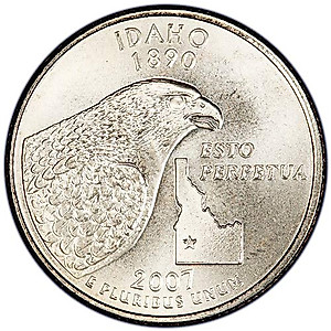 2007 D Satin Finish Idaho State Quarter Choice Uncirculated US Mint