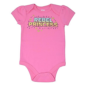 STAR WARS Baby Girls 5 Pack Bodysuits Princess Leia Yoda Chewbacca 3-6 Months