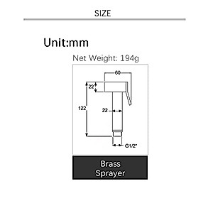 MINJING Bidet Faucet, Single Cold Handheld Toilet Bidet Sprayer Douche Kit Chrome Hand Held Shower Faucet Stainless Steel Shattaf Copper Valve Jet Set,B Set