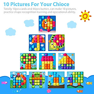 Geekper Button Art Toys for Toddlers with 34 Pictures and 130 Buttons