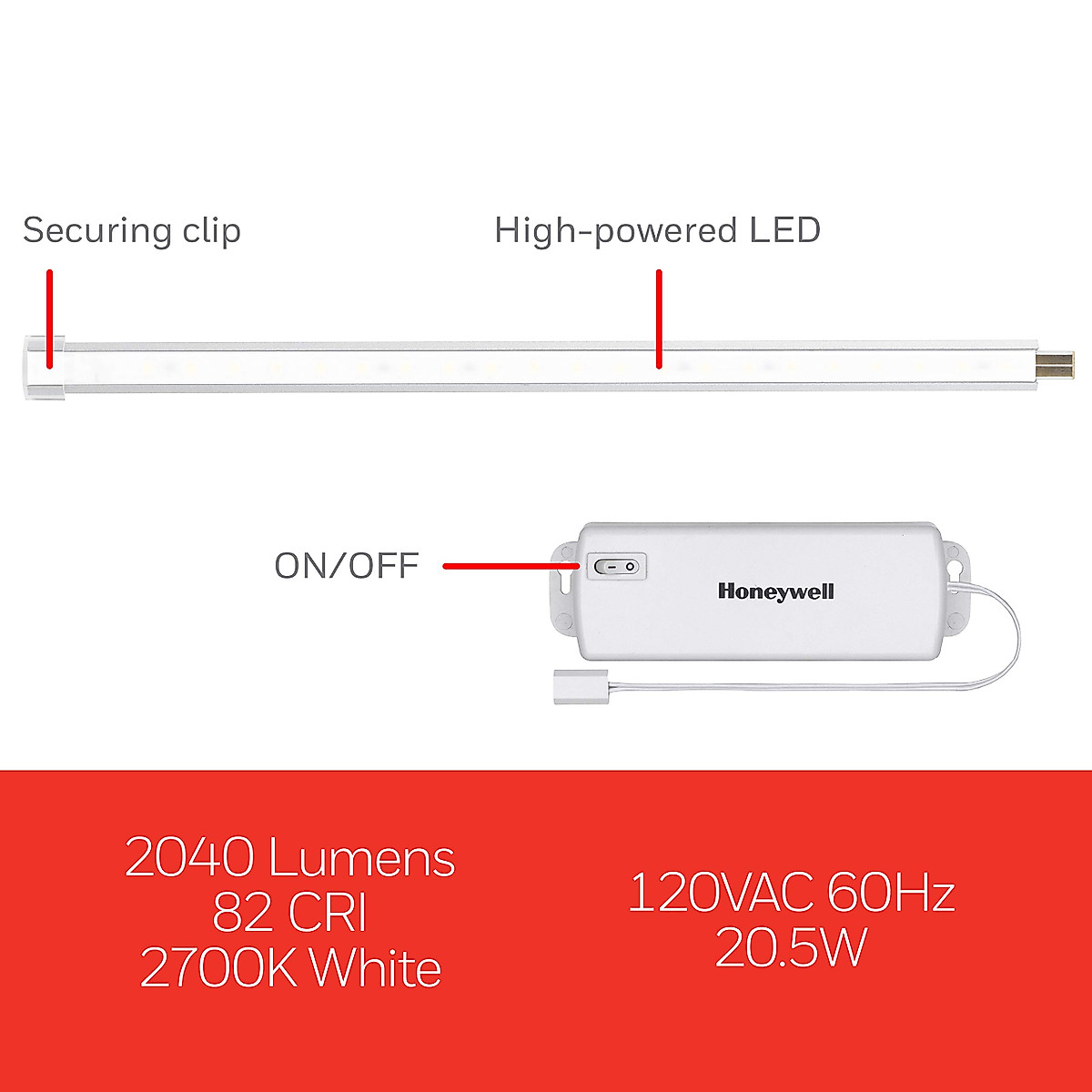 UltraPro 10in. Linkable LED Bright Strips, 6 Pack, 1650 Lumens, 2700K Warm White Light, Low Voltage, Under Cabinet Lighting, Strip Light, Flat Plug, 44415