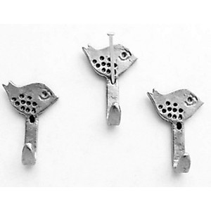 Norma Jean Designs 3PC Set Mini Bird Hooks Antique Silver