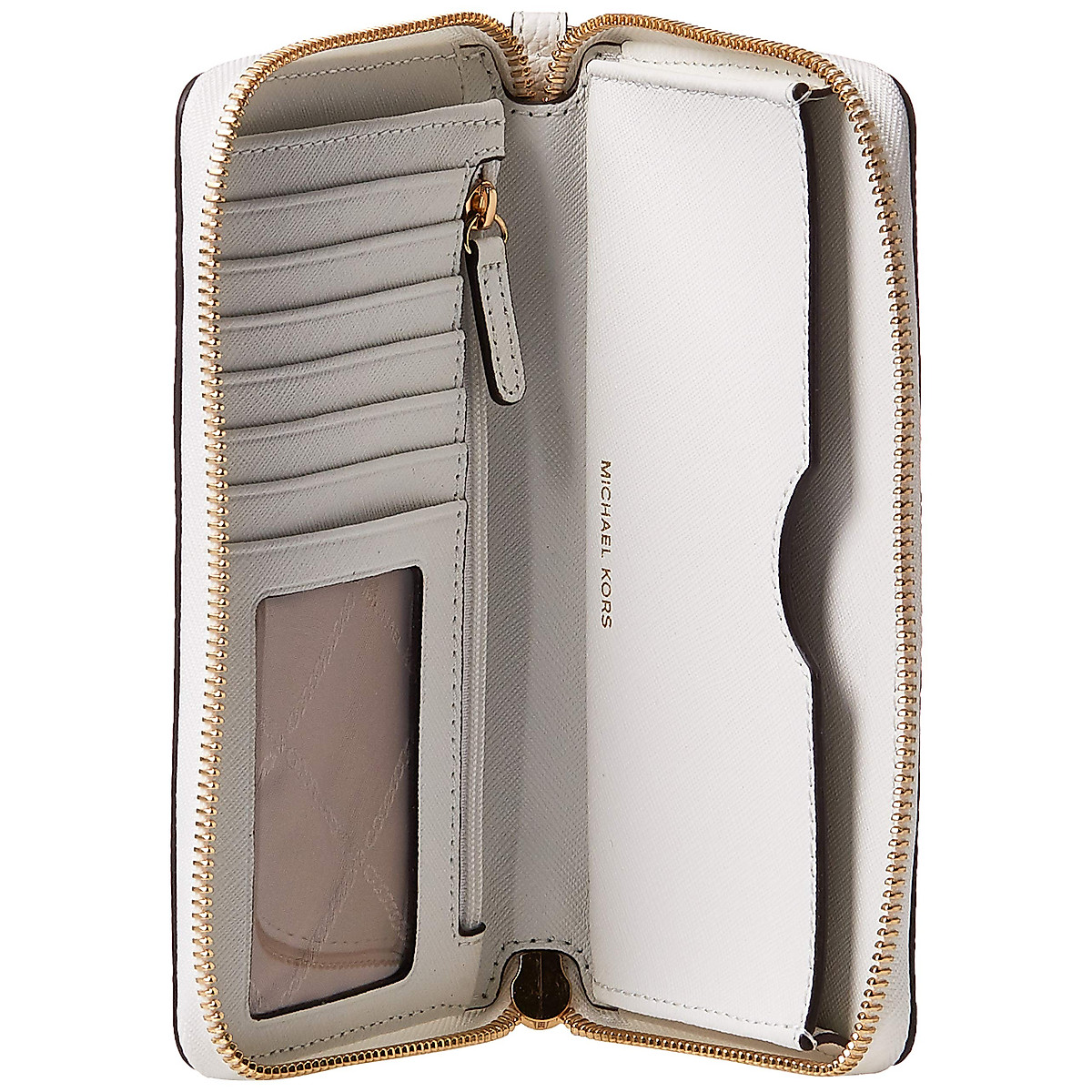 Michael Kors Pebbled Leather Smartphone Wallet Wristlet - Optic White