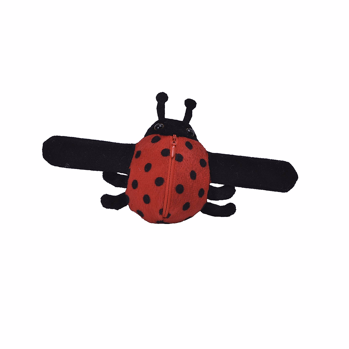 Wild Republic Hugger Keeper Ladybug Snap Bracelet, Gift for Kids, Plush Toy, Fill is Spun Recycled Water Bottles, Eight inches