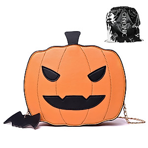Pumpkin Crossbody Bag Little Devil Shoulder Chain Purse Creative Cute bag (Brown)