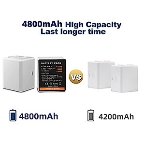 2 Pack Battery for Arlo Ultra/Ultra 2&Arlo Pro 3/Pro 4 Camera VMC4040P, 3.85V 4800mAh Replacement Battery with Dual Charger Station Compatible with Arlo Camera