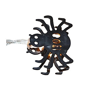 Halloween Spider String Lights, 9.8ft Hanging Halloween String Lights with 20 Spider Lights for Halloween Party, Spooky Party Decor for Indoor Outdoor Home Garden Yard Christmas Decor- Black Wire