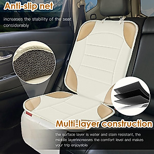 Sinvitron Car Seat Protector for Child Car Seat, Car Seat Mat for Leather Seats, Non-Slip Backing, 2 Mesh Pockets,Waterproof Seat Covers for Cars,Vehicles,Baby (2-Pack)