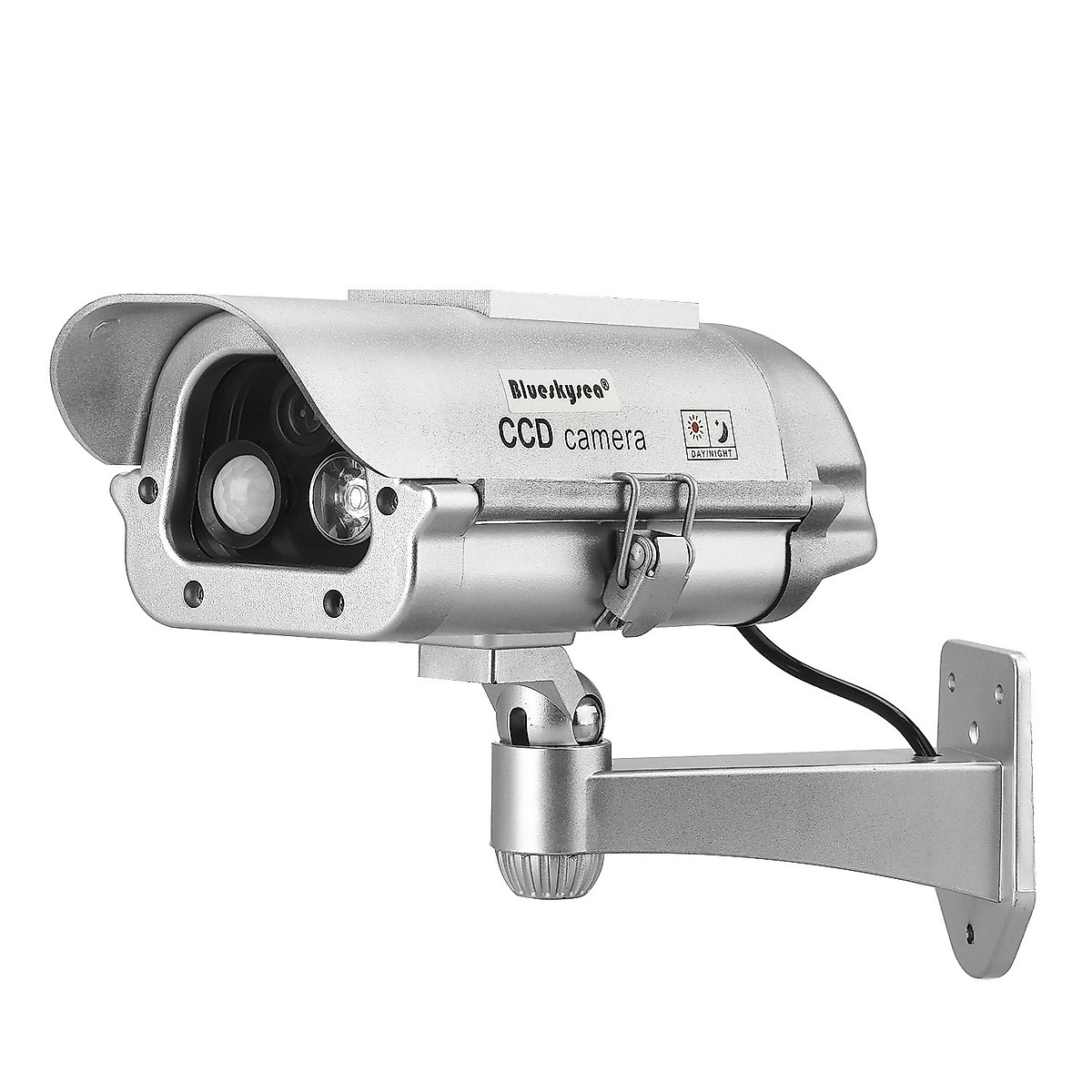 Fake Security Camera 1080P, Dummy Outdoor CCTV Cam with Solar Powered Human Sensor Flash Lights for Home Lane