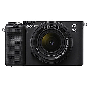 Sony a7C Mirrorless Camera with 28-60mm Lens ILCE7CL/B, 128GB Memory.43 Wide & 2X Lenses, Case. Tripod, Filters, Hood, Grip,Spare Battery & Charger, Software Kit -Deluxe Bundle