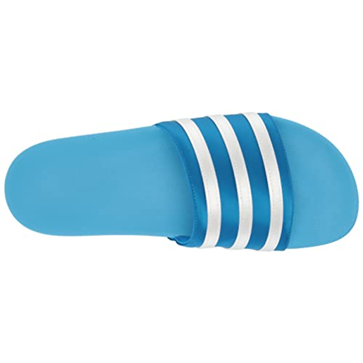 adidas Originals Women's Adilette Slides Sandal, Sky Rush/White/Blue Rush, 6