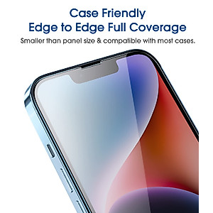 amFiIm Tempered Glass Screen Protector for iPhone 14 6.1"/iPhone 13/iPhone 13 Pro 6.1", Easy OneTouch Installation, Auto-alignment, Bubble Free Case Friendly, Anti-Scratch