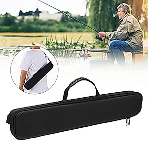 Fishing Rod Holder Bag, Fishing Rod Bag Large Space Net Pocket Double Zipper with Shoulder Strap for Fishing Tools