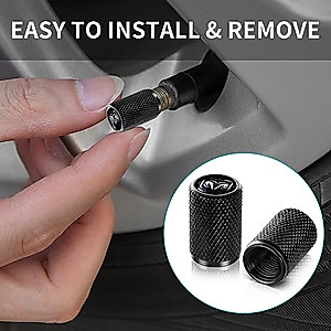 Metal Auto Tire Valve Stem Compatible with Dodge Hell Cat Charger Viper Demon Tyrannosaurus Rex Mammoth Durango Ram Horn Trim Accessories 4pcs Black