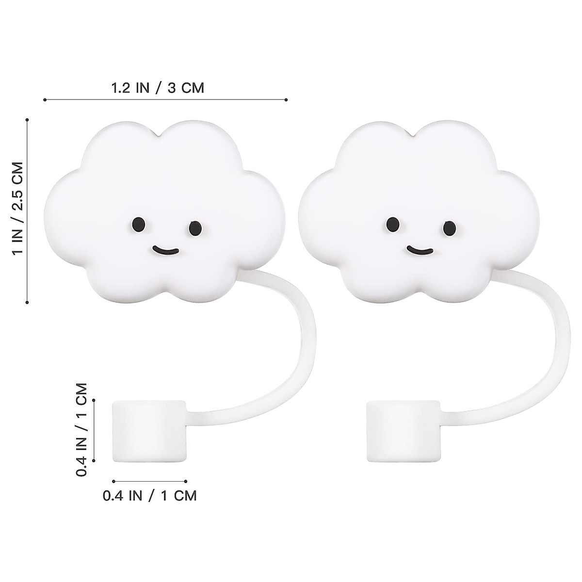 Homoyoyo 6-8mm Straw Cover, 2pcs Cloud Shape Straw Covers Cap for 40 oz 30 oz Tumbler,Reusable Straw Cap Toppers,Cute Silicone Straw Covers,Soft Silicone Straw Cover Cup Accessories