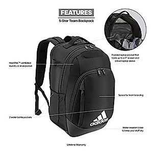 adidas 5-Star Team Backpack, Black, One Size
