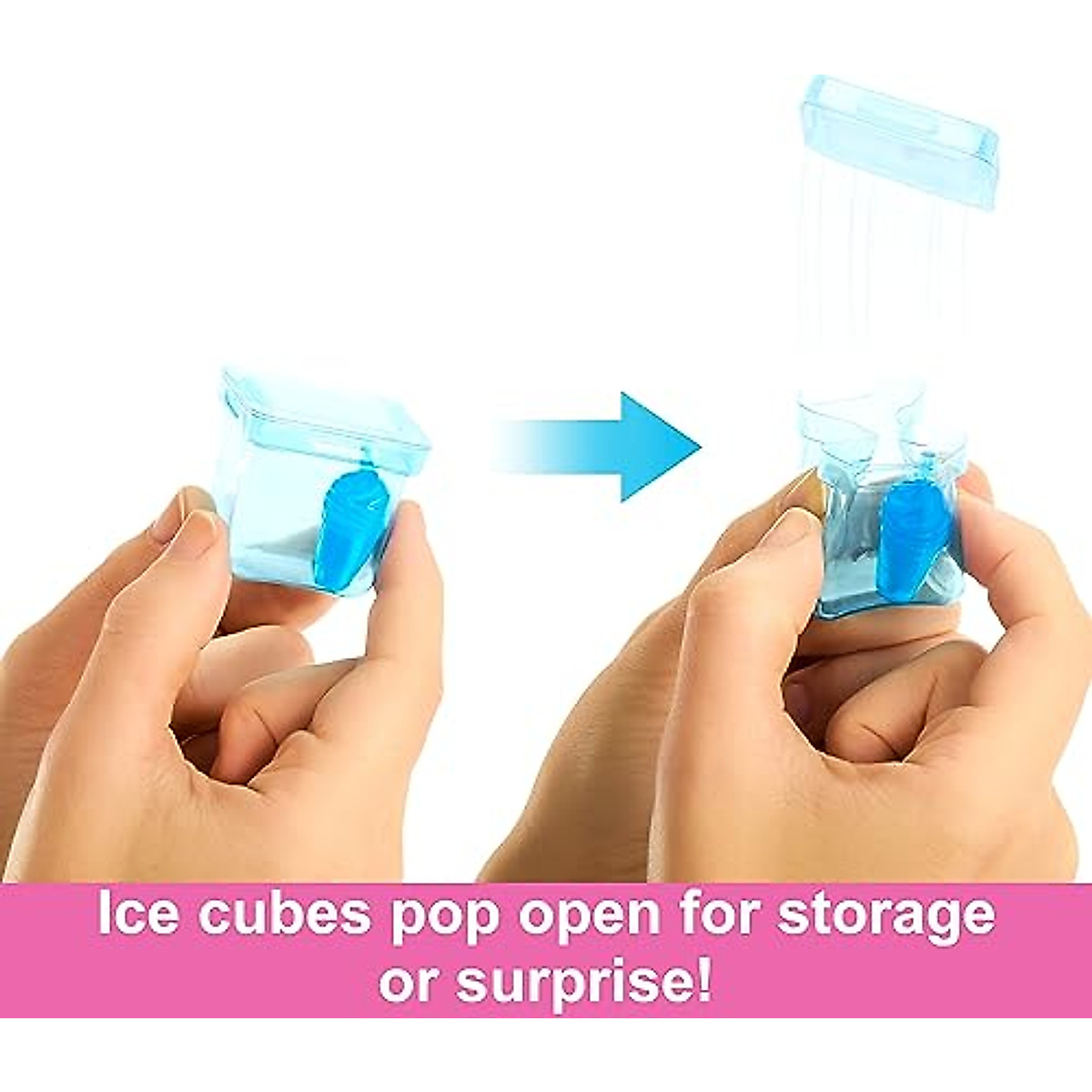 Barbie Pop Reveal Doll & Accessories, Fruit Punch Scent with Blue Hair, 8 Surprises Include Slime, Color Change & Puppy